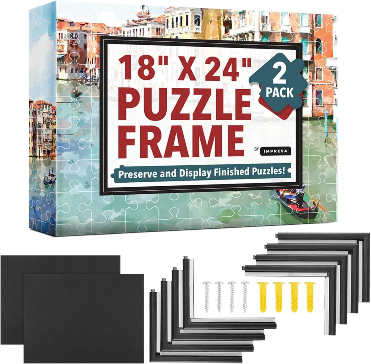 [2 Pack] Puzzle Frame Kit to Display Your Puzzles - 18x24 – Impresa ...